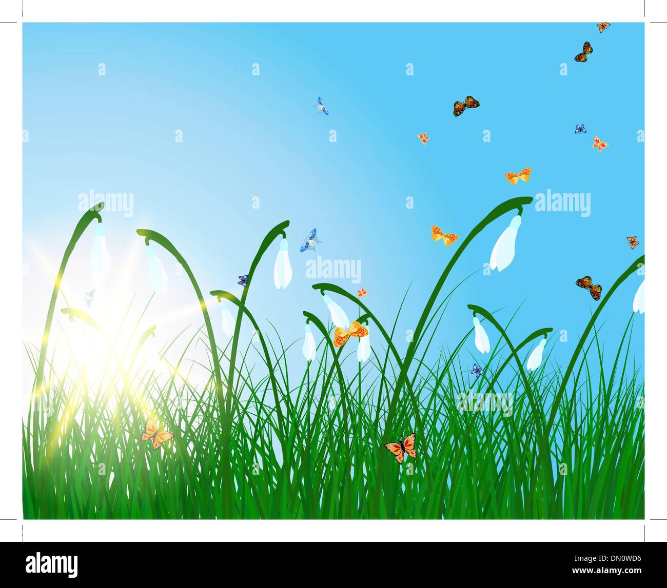Meadow field sun beam Stock Vector Images - Alamy