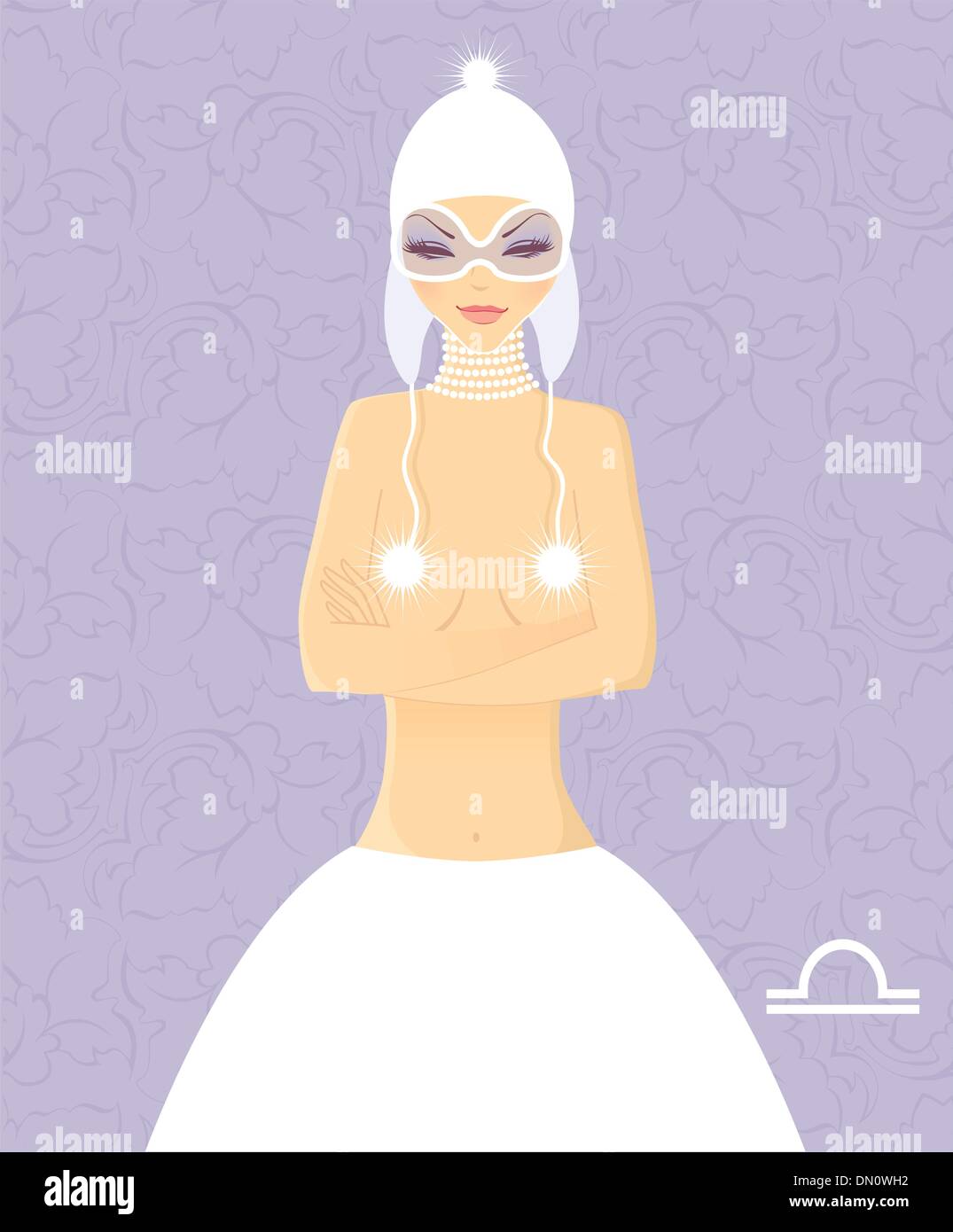 Beautiful girl in white dress - zodiac signs Stock Vector Image & Art ...