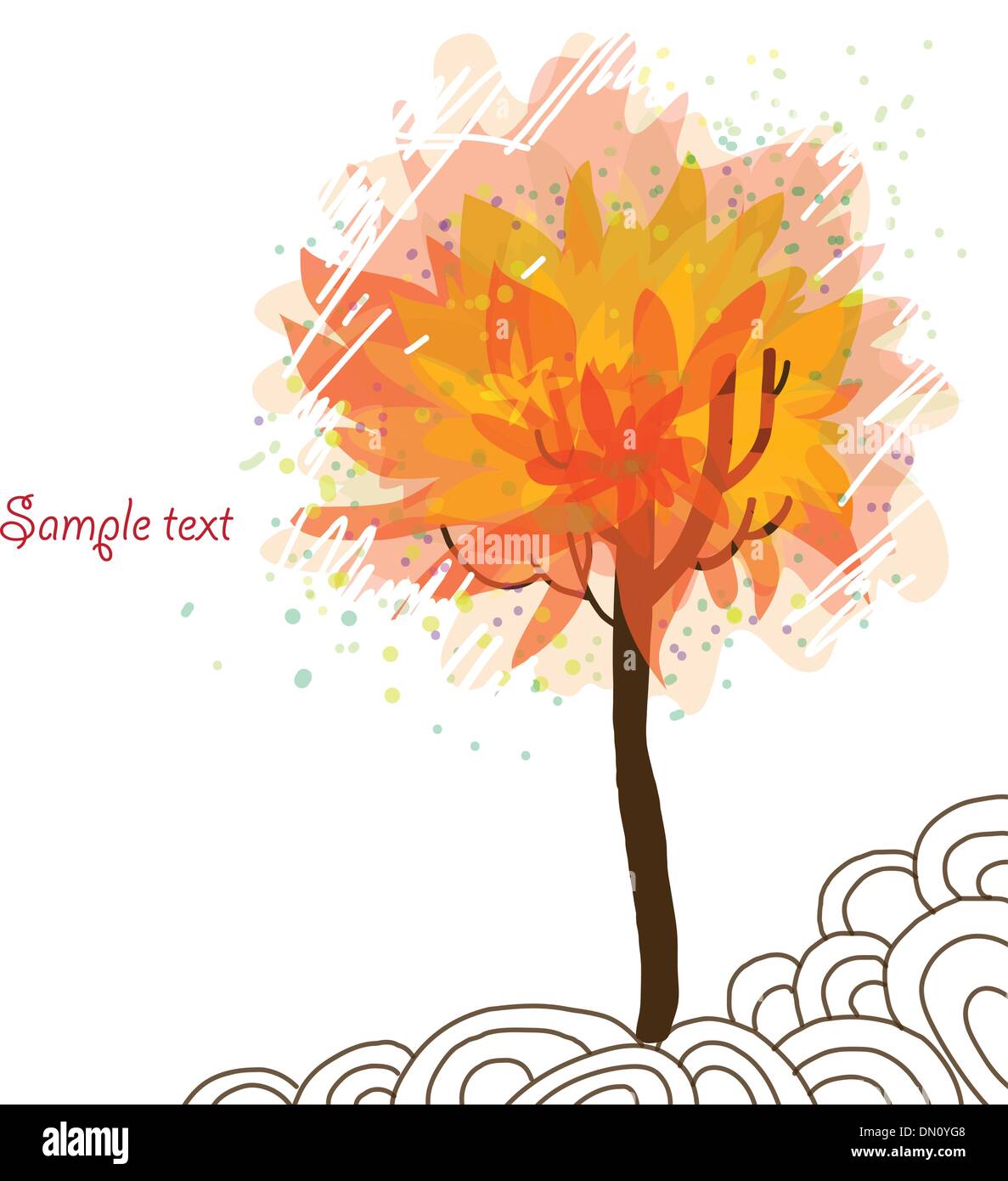 Autumn green tree on Stock Vector Images - Alamy