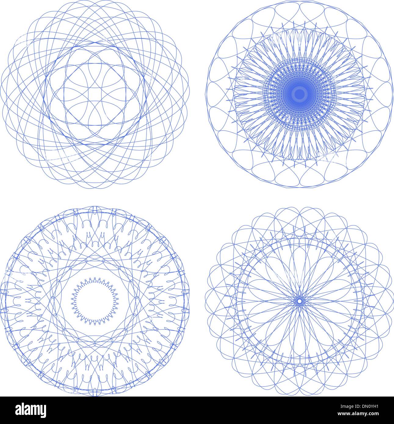 Set of vector guilloche rosettes certificate or diplomas, decorative ...