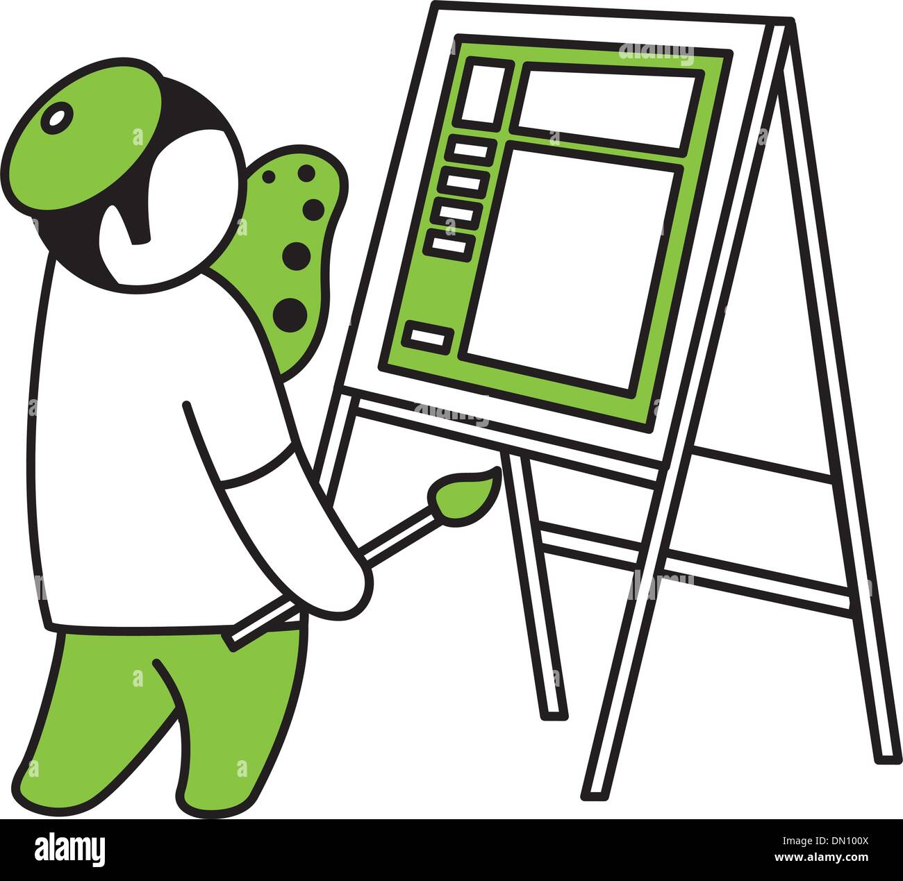 Cartoon artist at work Stock Vector Images - Alamy