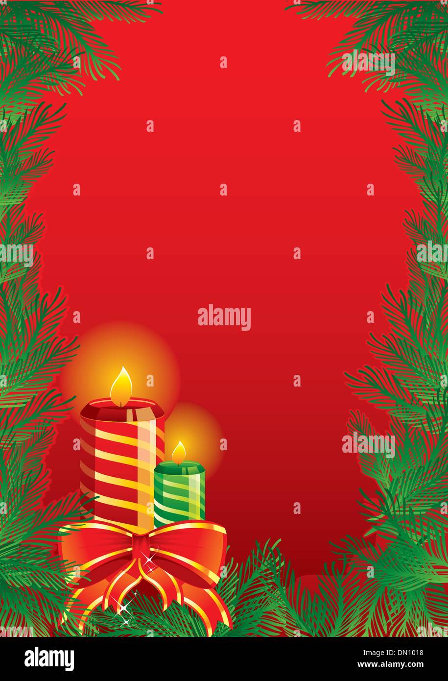Christmas tree branch candles Stock Vector Images - Alamy