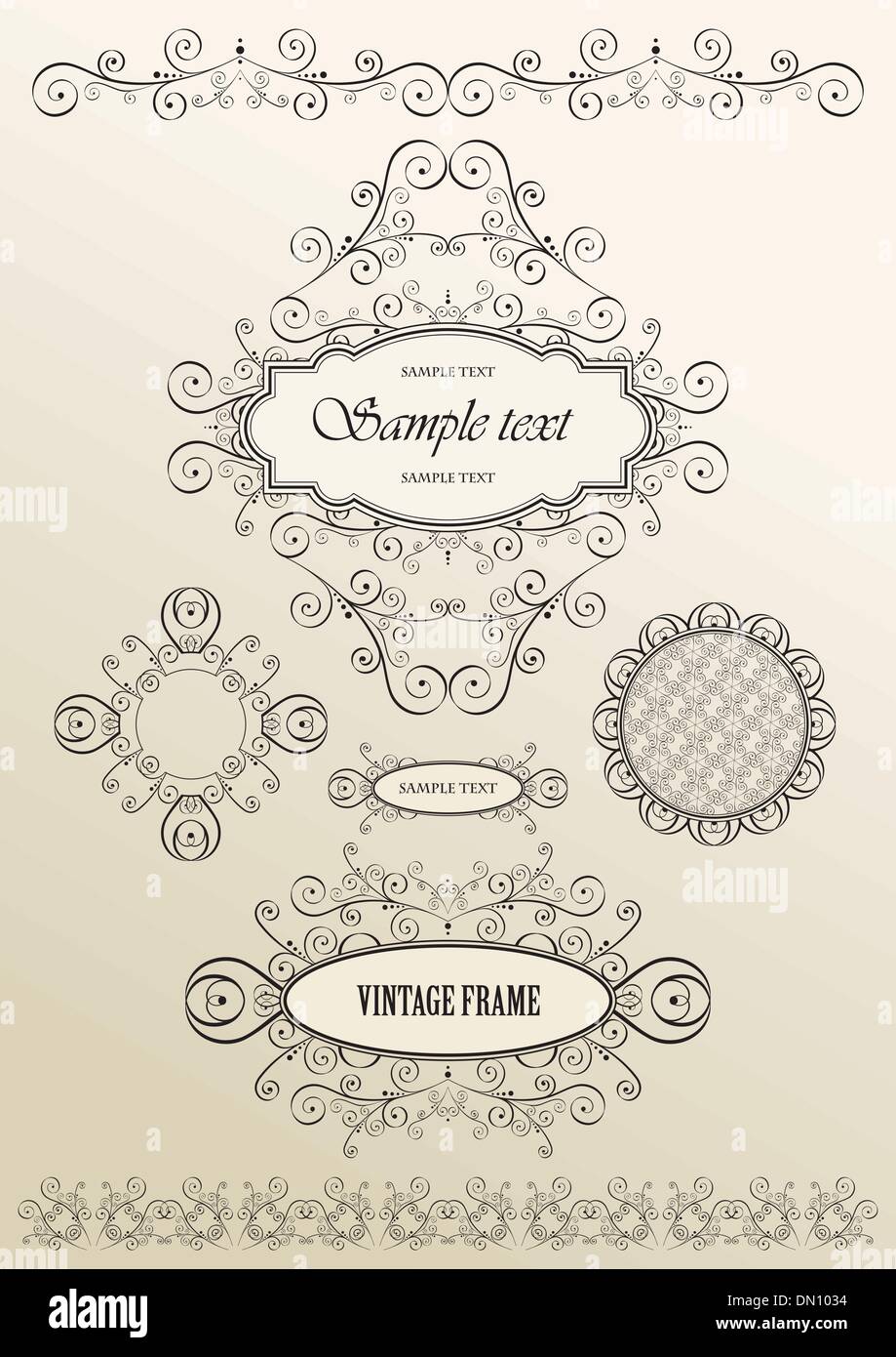 Vector ornate vintage frames Stock Vector Image & Art - Alamy