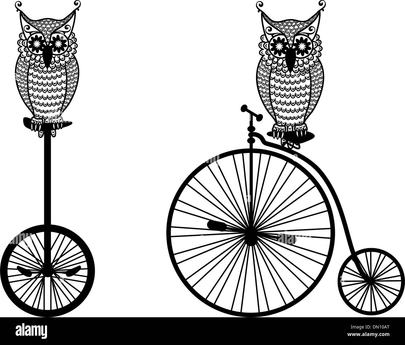 Vector set owls Cut Out Stock Images & Pictures - Alamy