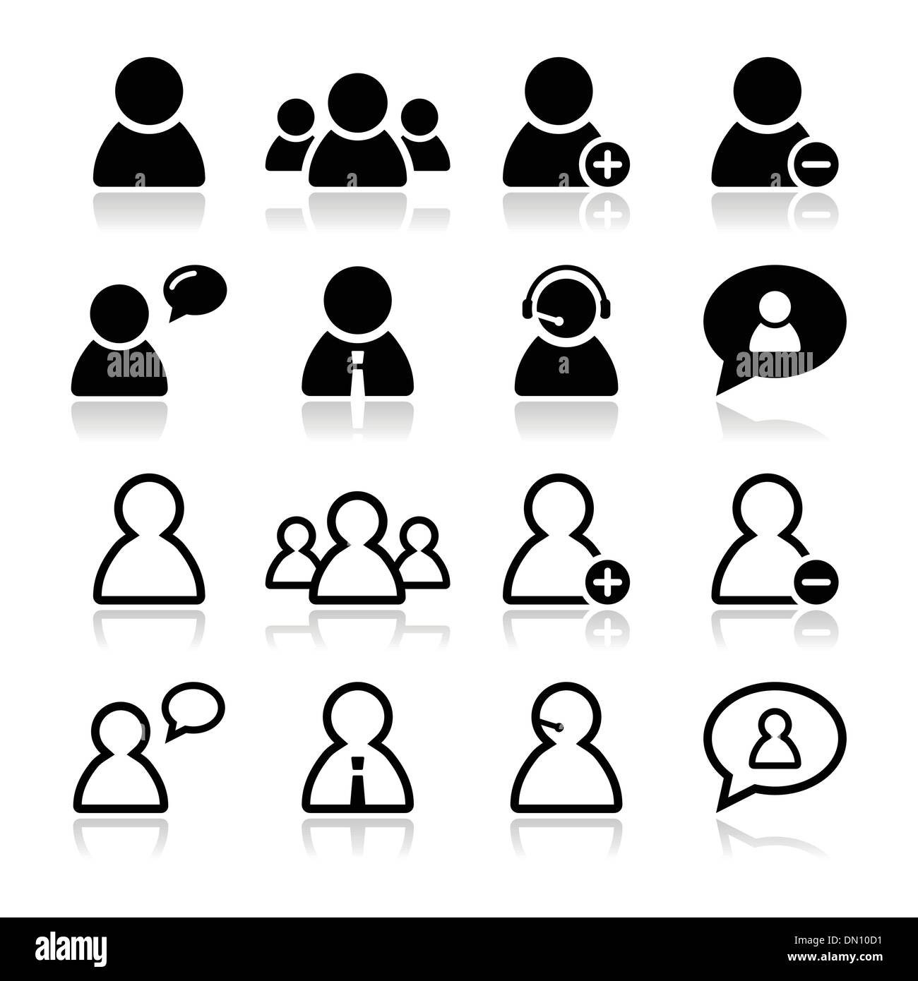 Black icons set hi-res stock photography and images - Alamy