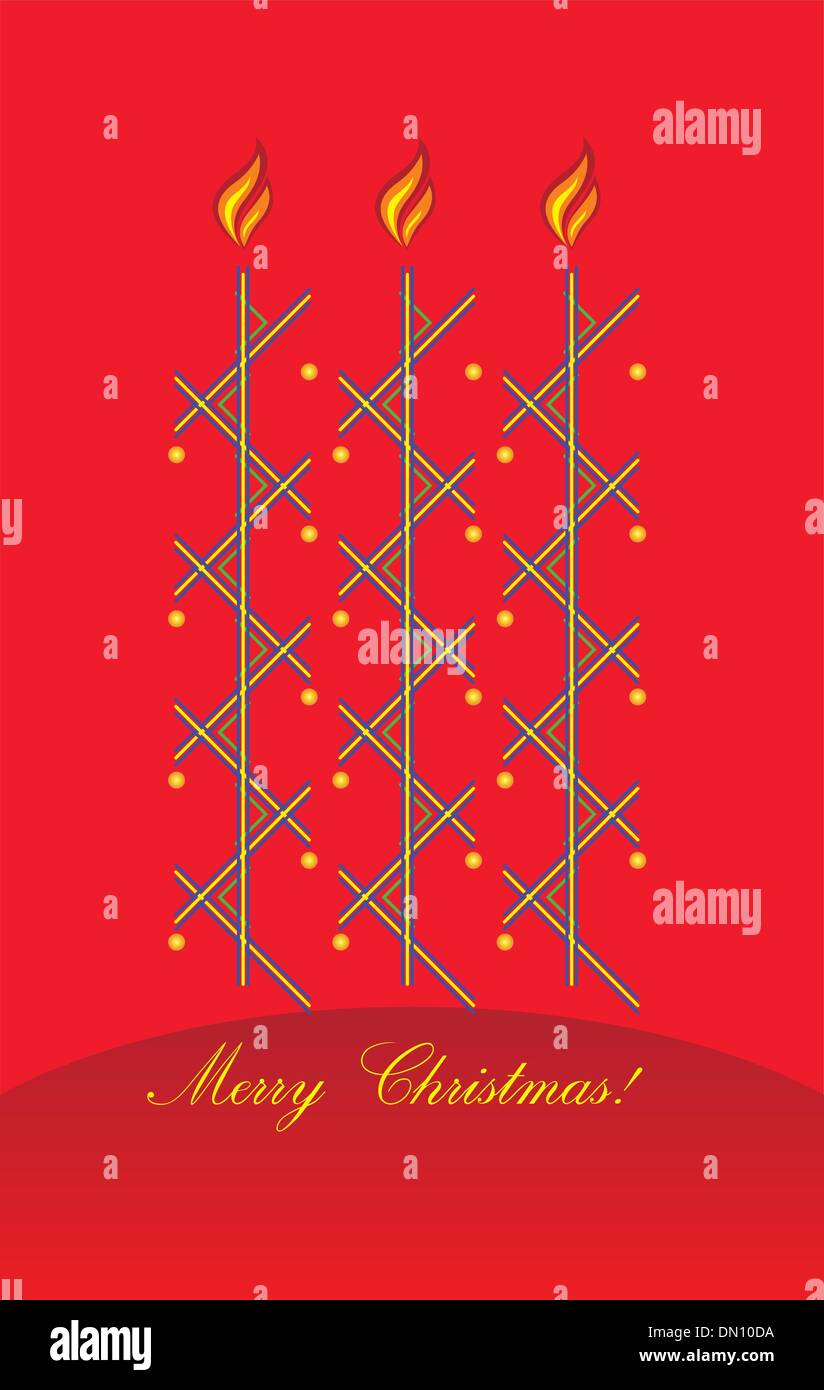Christmas card candle merry Stock Vector Images - Alamy