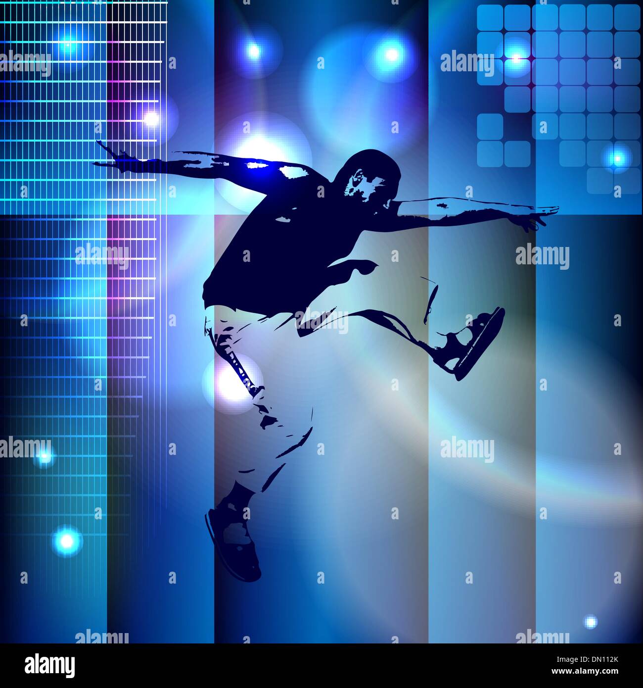 Abstract blue background with a bouncing boy. eps10 Stock Vector Image ...