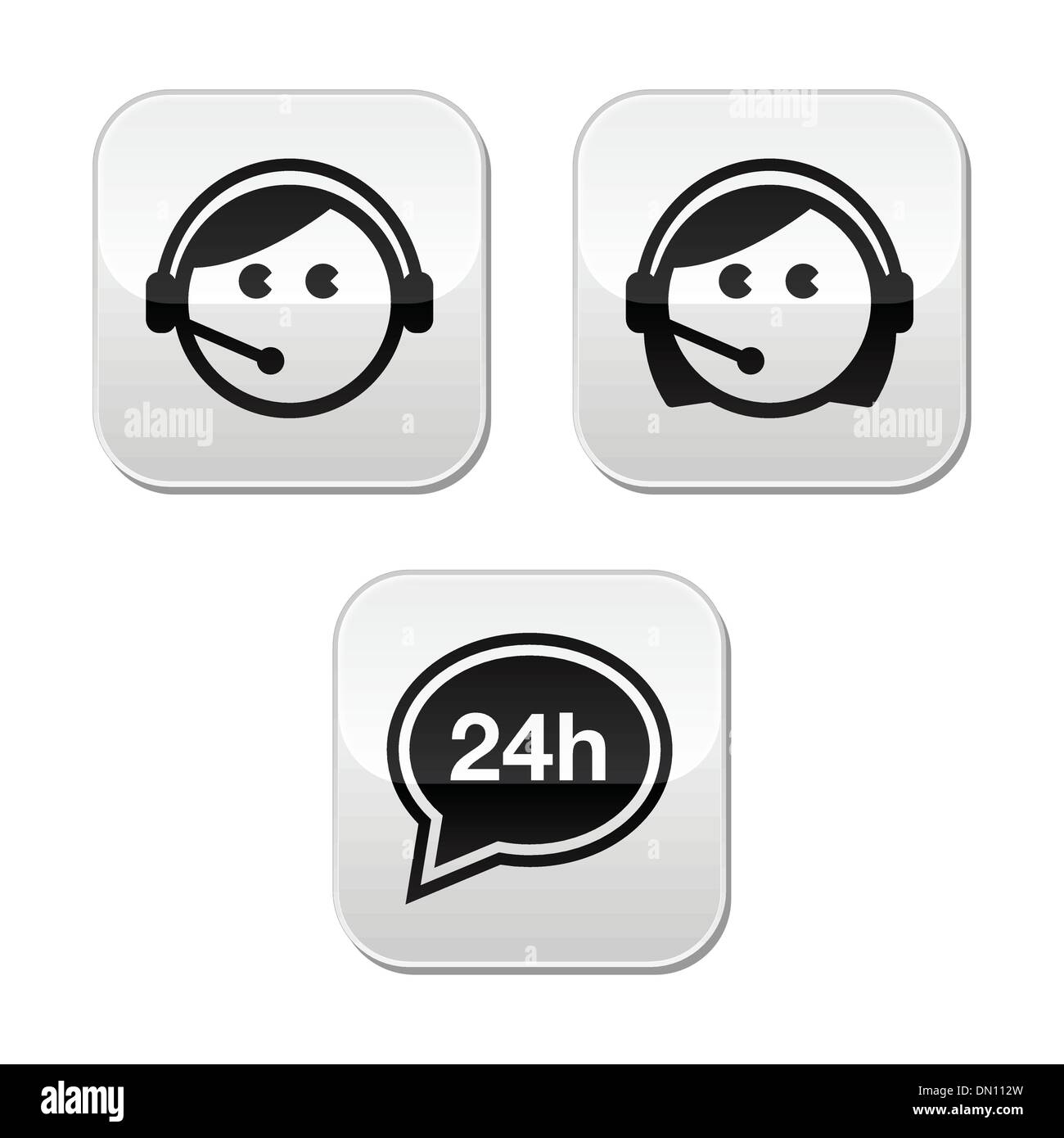 Customer service agents buttons set Stock Vector Image & Art - Alamy