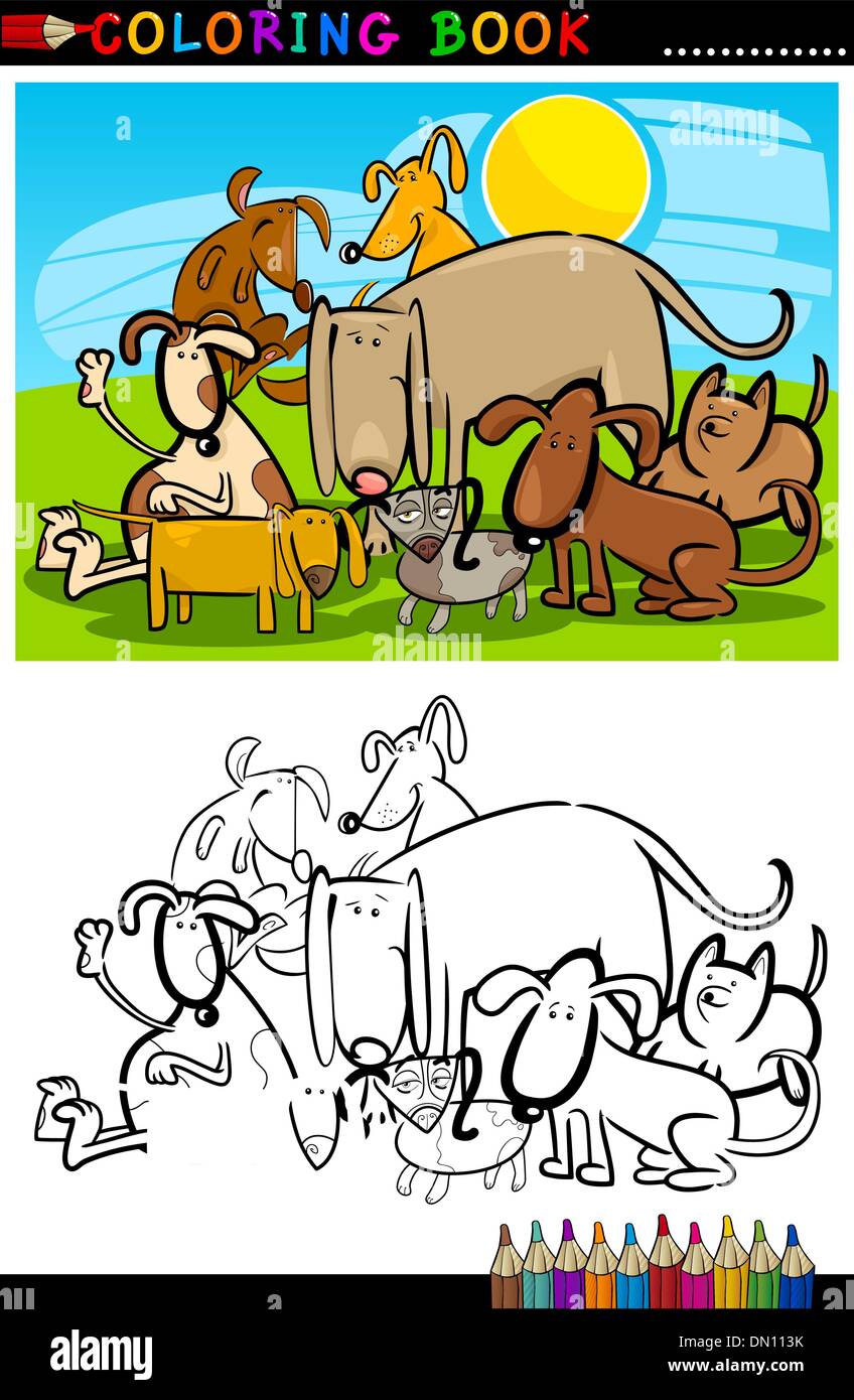 Cartoon Dogs for Coloring Book or Page Stock Vector Image & Art - Alamy
