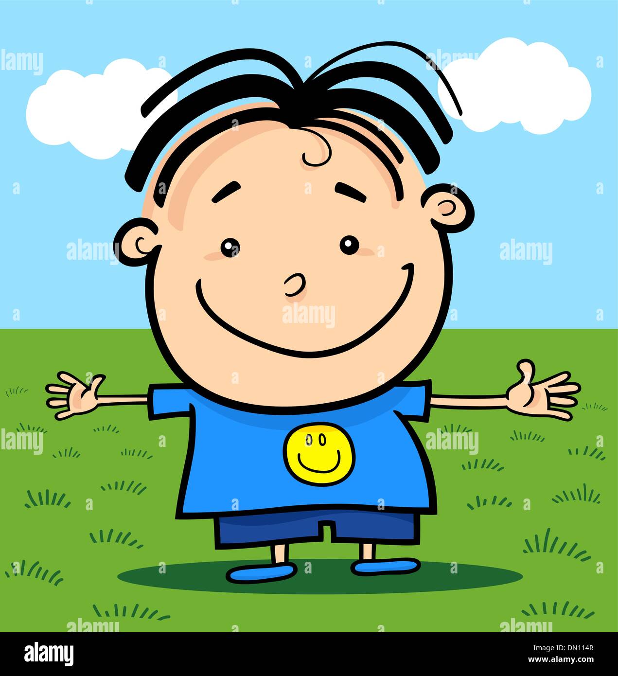 Cartoon Cute Little Happy Boy Stock Vector Image & Art - Alamy