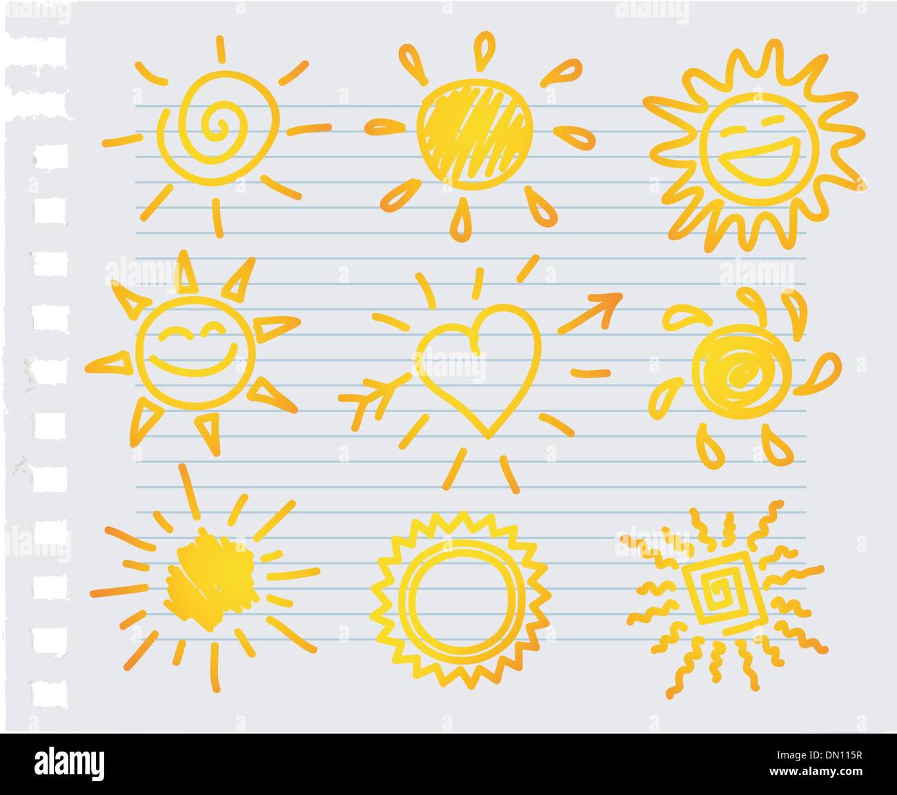 Hand-draw sun set Stock Vector Image & Art - Alamy