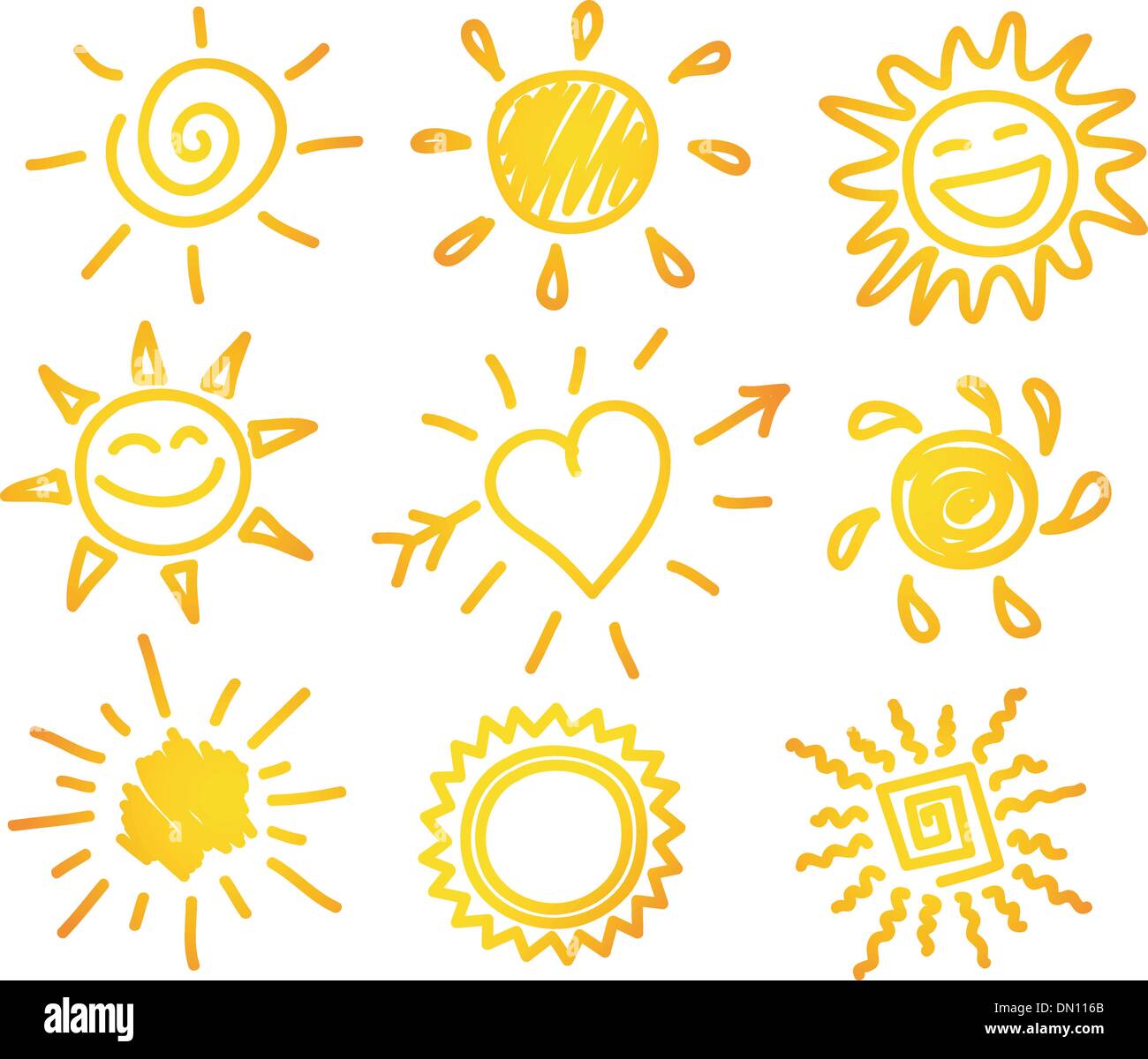 Hand-draw sun set Stock Vector Image & Art - Alamy