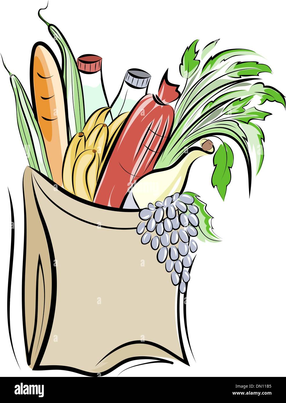Paper bag with foods Stock Vector Image & Art - Alamy