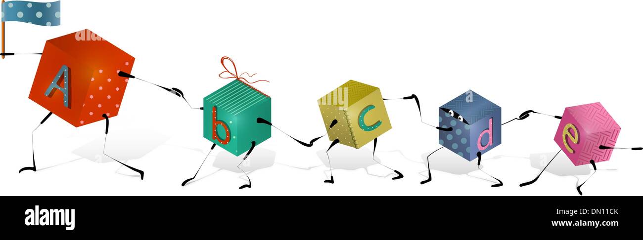 Blocks in a row Stock Vector Images - Alamy