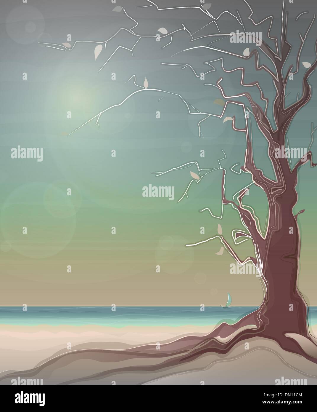 Autumn beach Stock Vector Images - Alamy