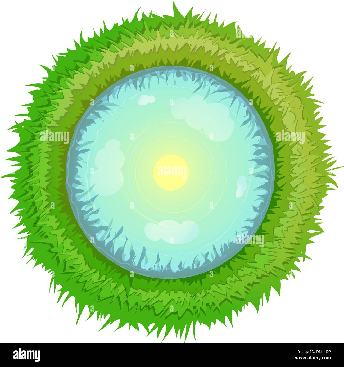 Lake blue sky summer Stock Vector Images - Alamy