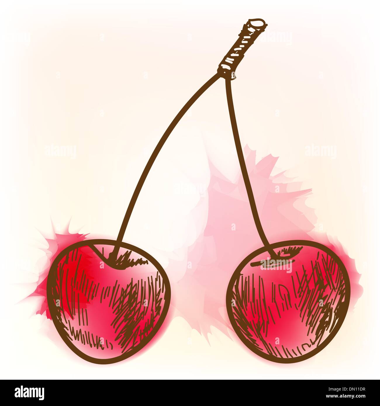 Ripe cherry, watercolor painting Stock Vector Image & Art - Alamy