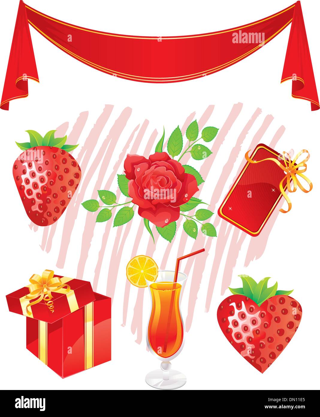 Set of red objects Stock Vector Image & Art - Alamy
