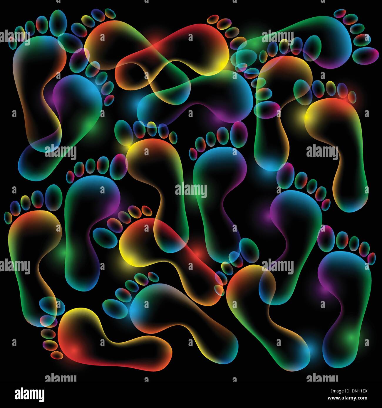 Colorful Footprints Background