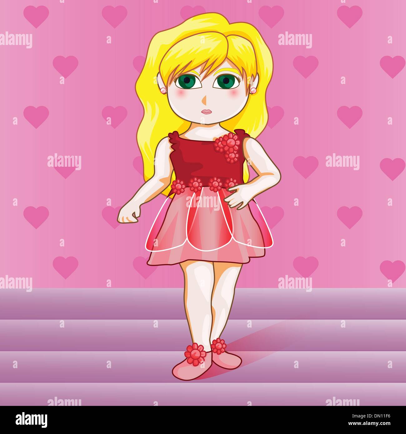 cute girl vector Stock Vector Image & Art - Alamy