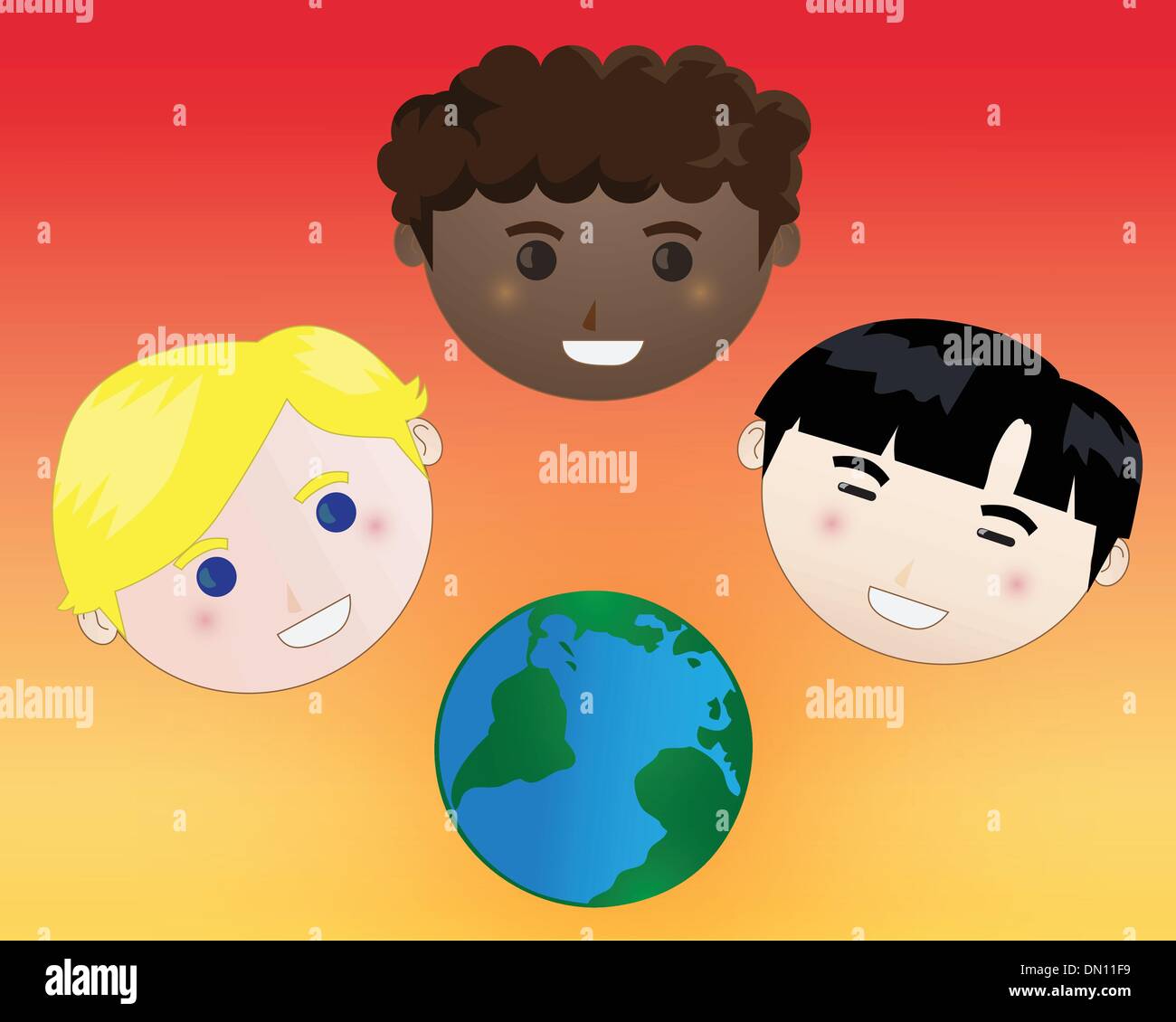 diverse children vector Stock Vector Image & Art - Alamy