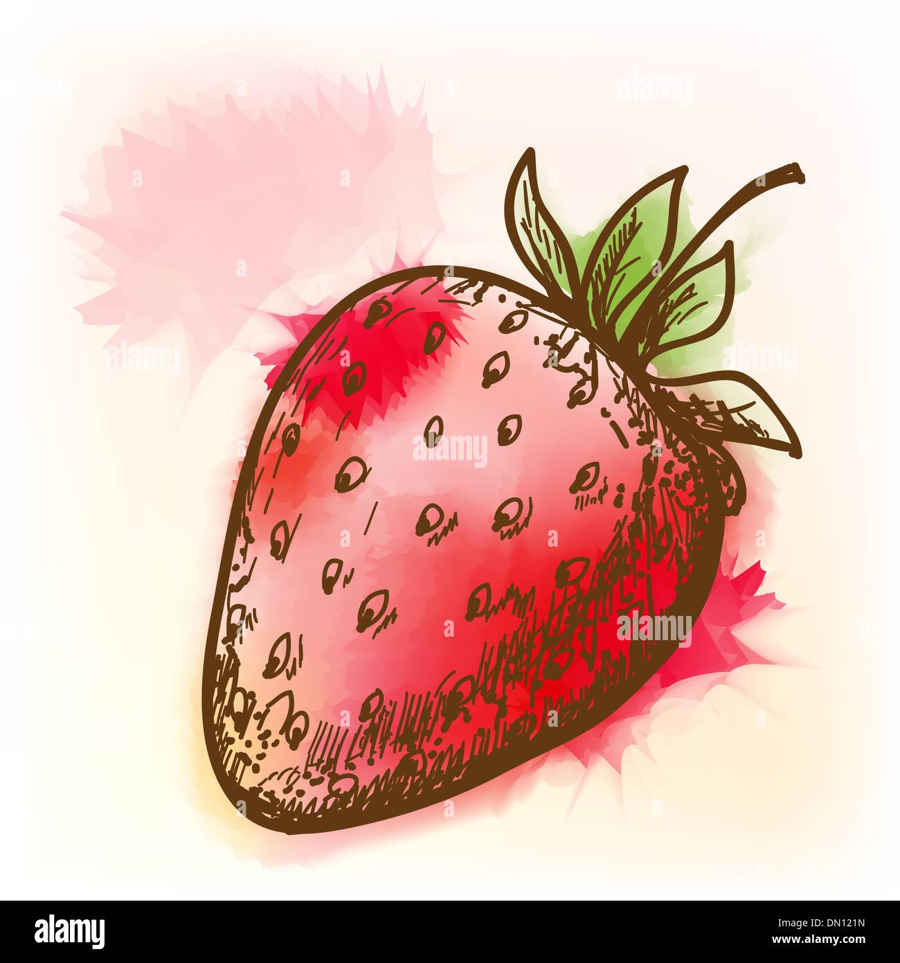 Strawberry, watercolor painting Stock Vector Image & Art - Alamy