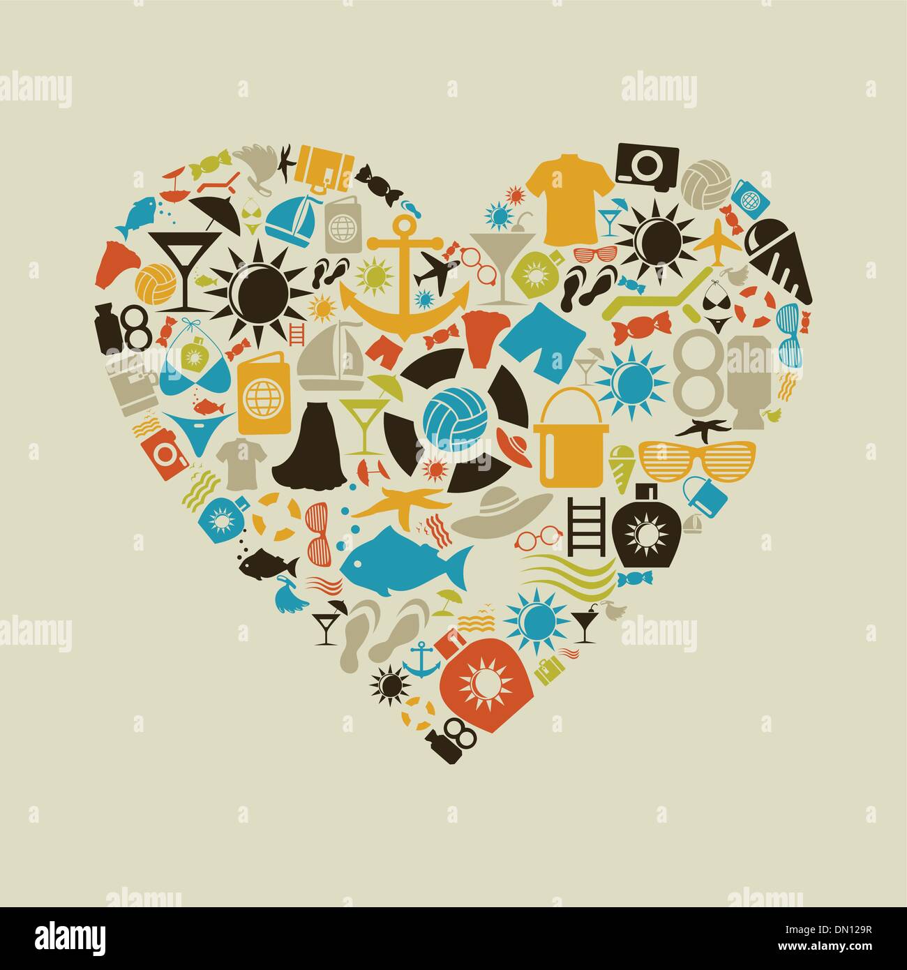 Bathing beach and beach hotel Stock Vector Images - Alamy