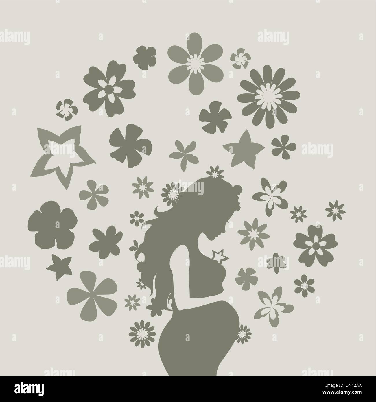 Pregnant woman shadow Stock Vector Images - Alamy