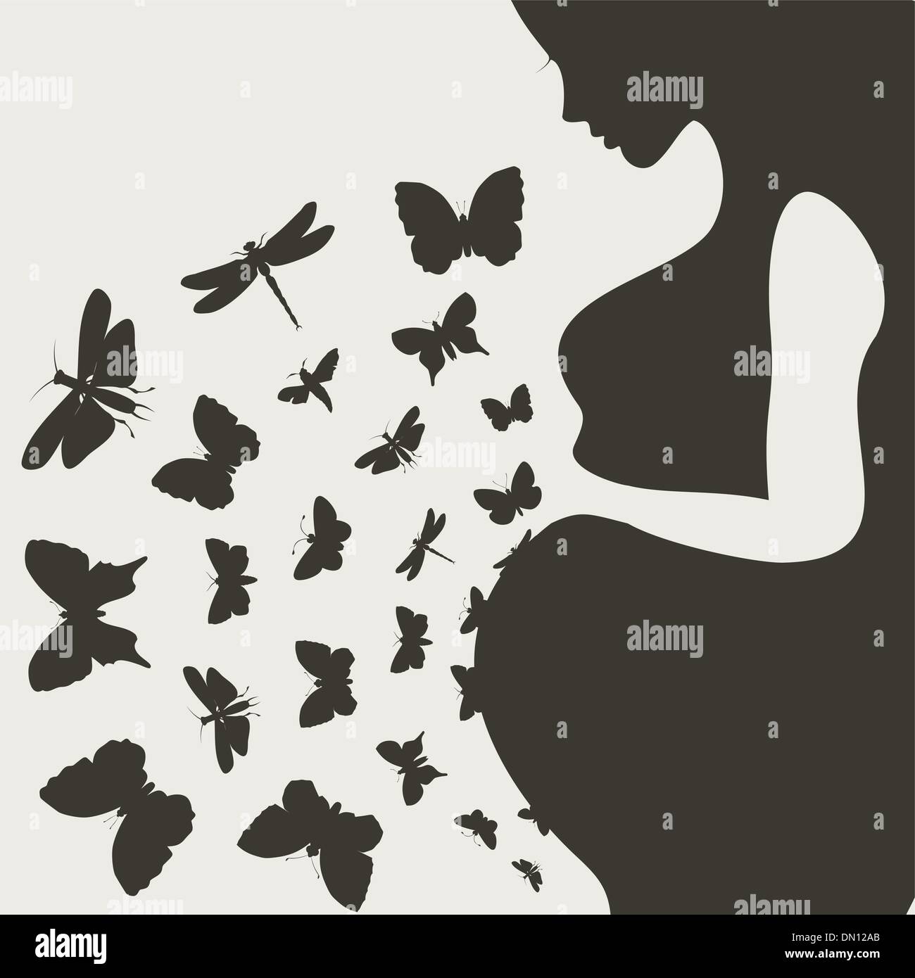 Pregnant woman shadow Stock Vector Images - Alamy