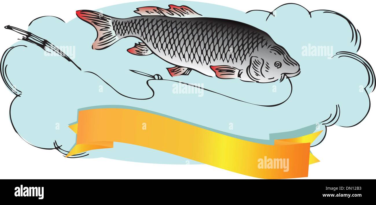 Fish with fishing line Stock Vector Image & Art - Alamy