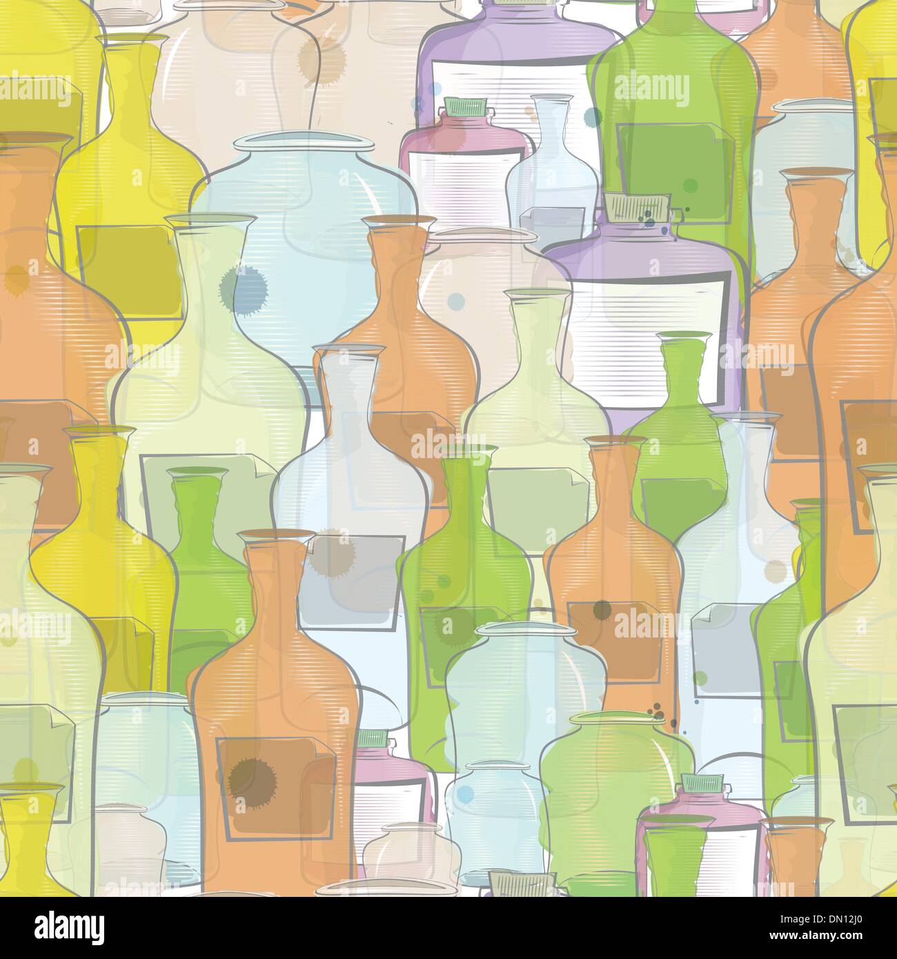 Water color bottles seamless vector Stock Vector Image & Art - Alamy