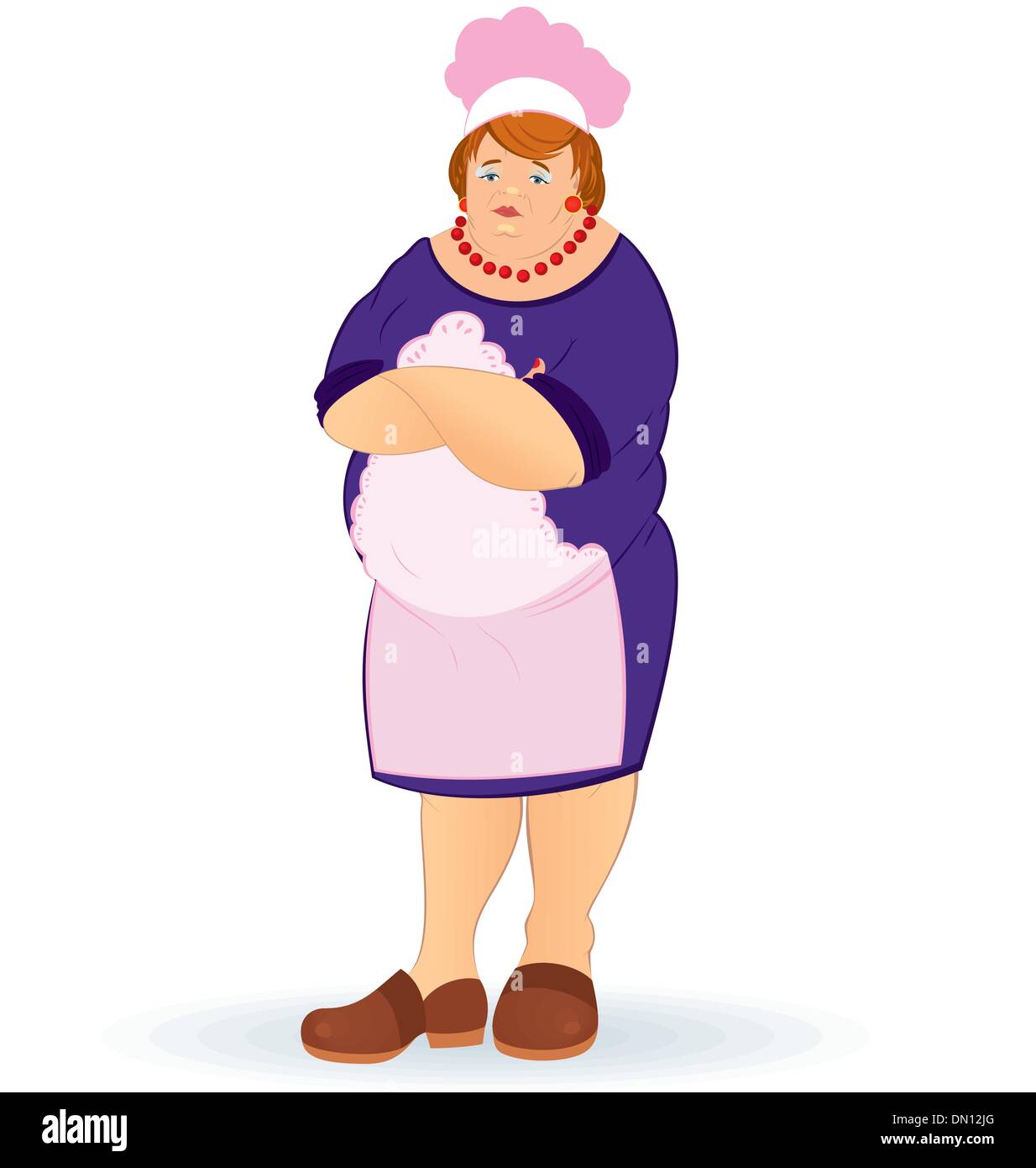 Fat Chef Woman Cartoon