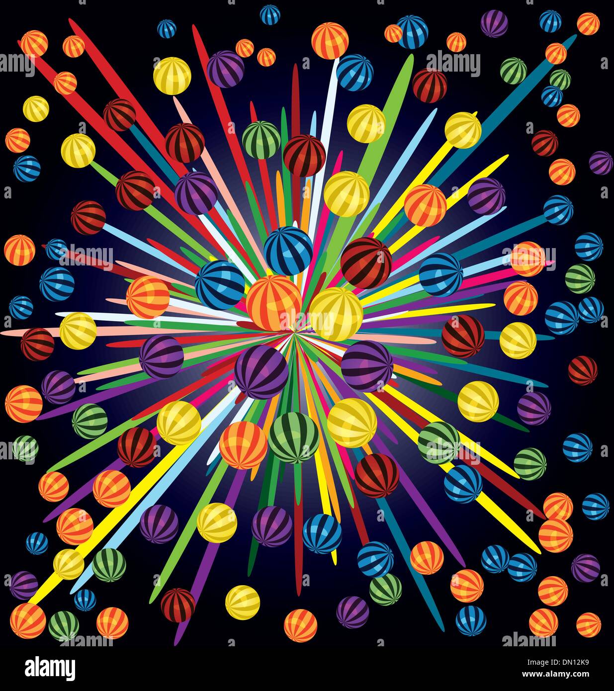 Bright firework balloon on Stock Vector Images - Alamy