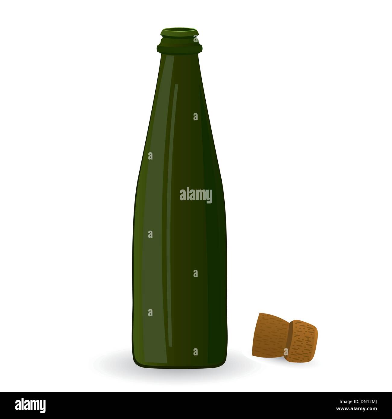 Open green bottle vector illustration Stock Vector Image & Art - Alamy
