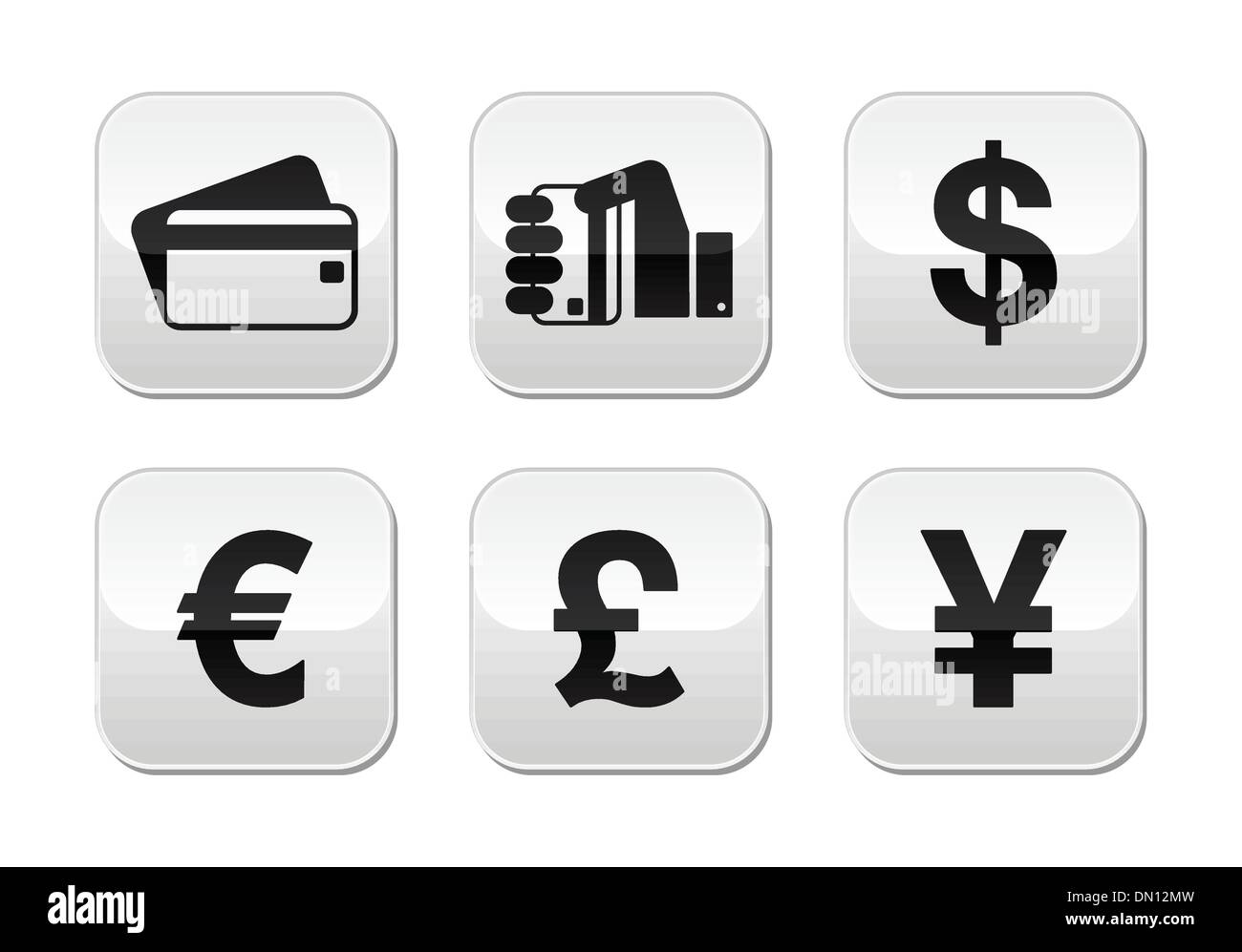 Payment methods buttons set credit card hi-res stock photography and ...