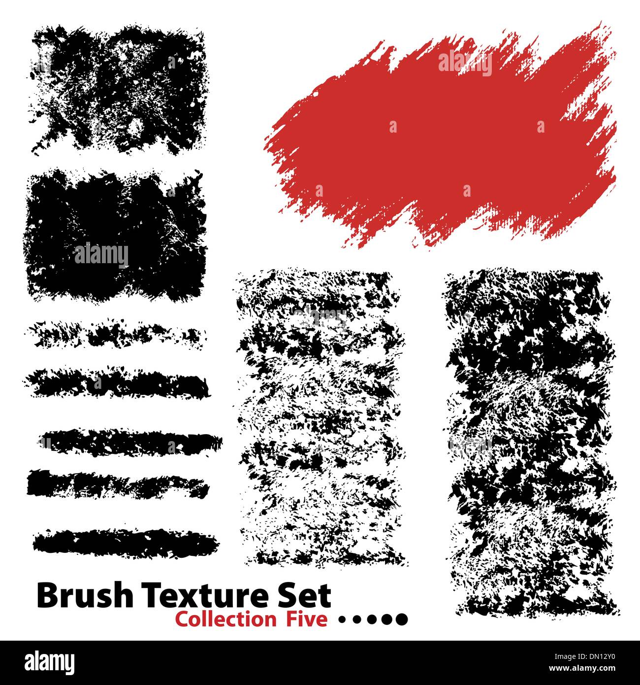 Collection of highly detailed vector illustration brushes - set Stock ...