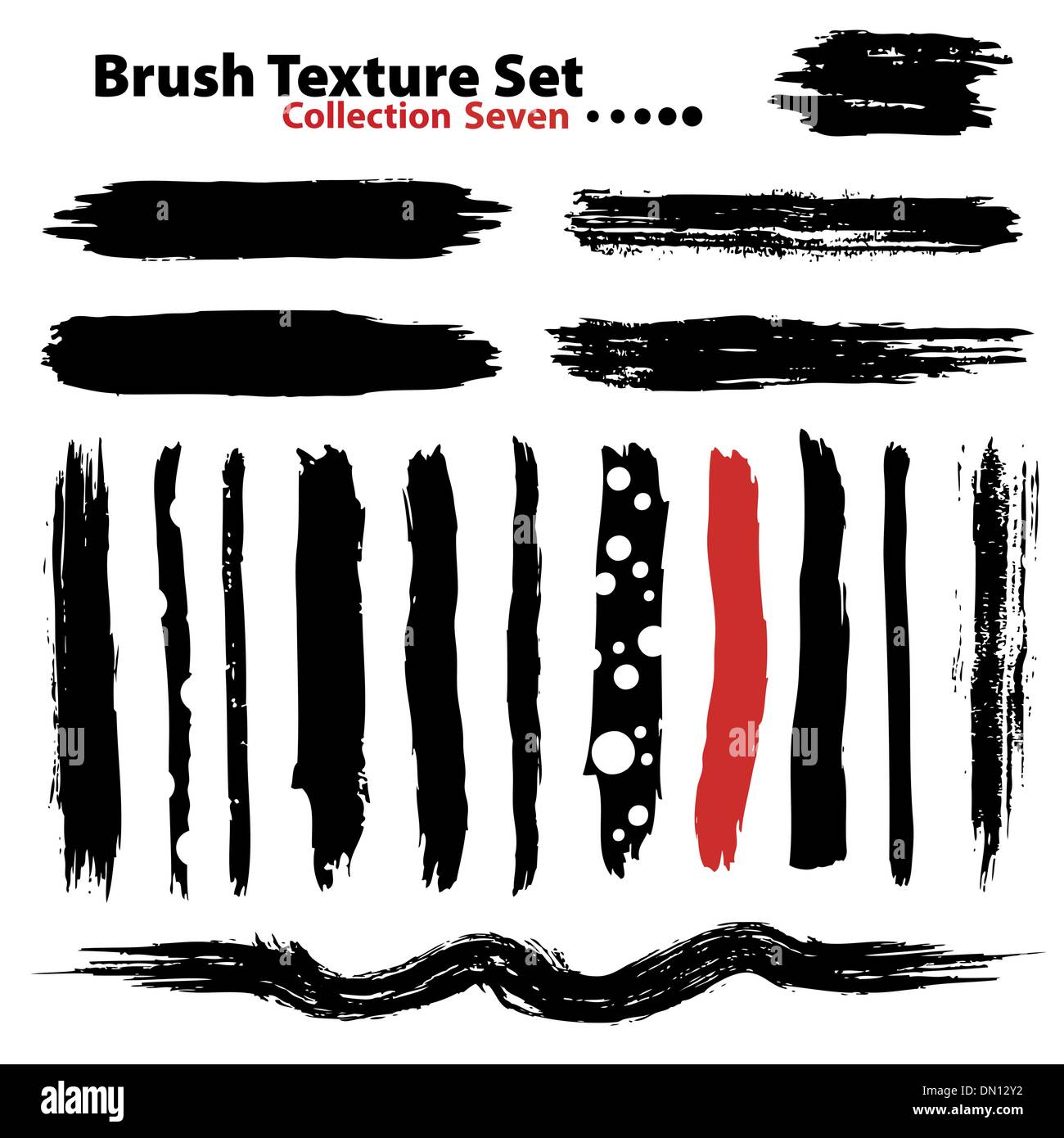 Collection of highly detailed vector illustration brushes - set Stock ...
