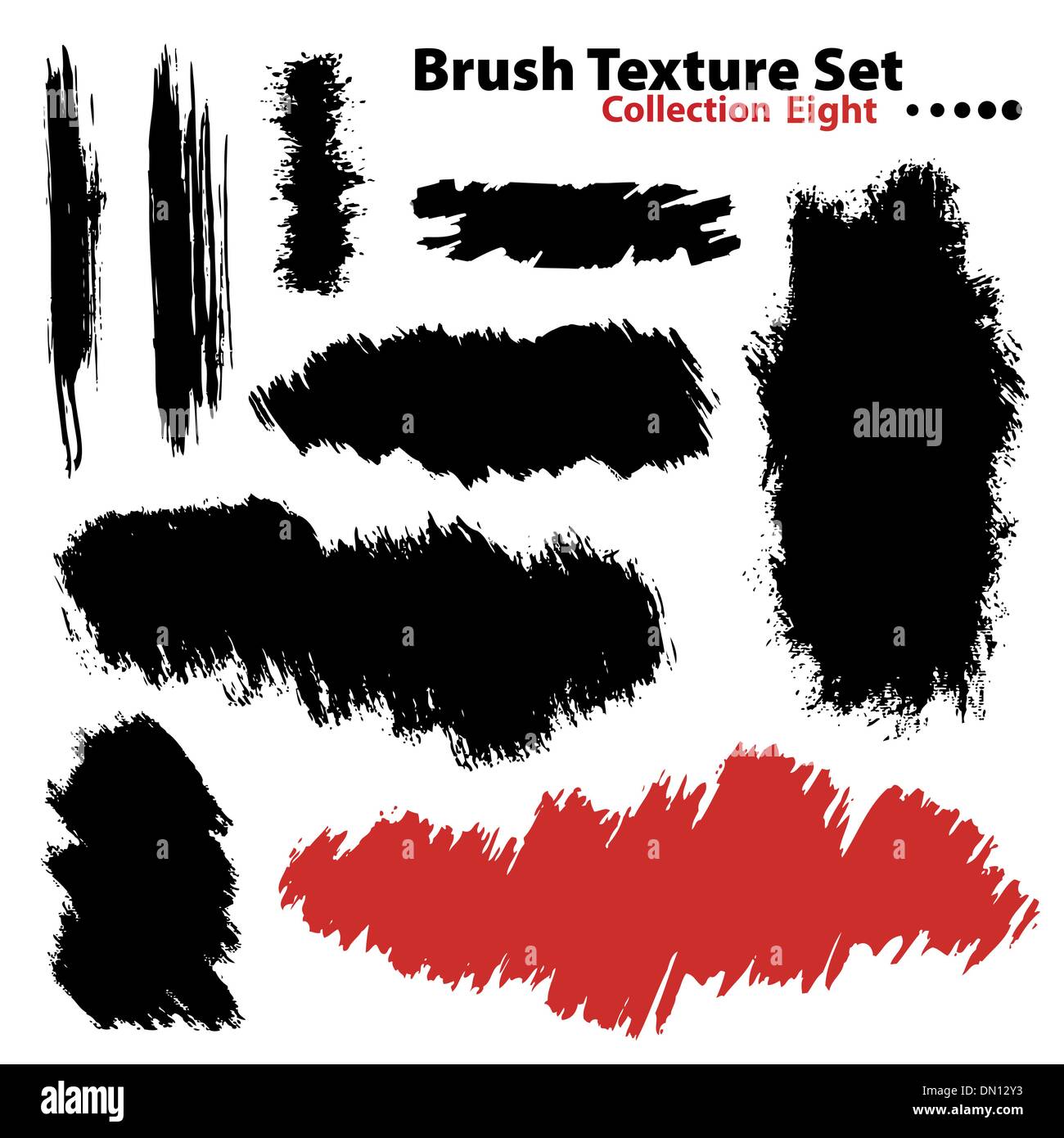 Collection of highly detailed vector illustration brushes - set Stock ...