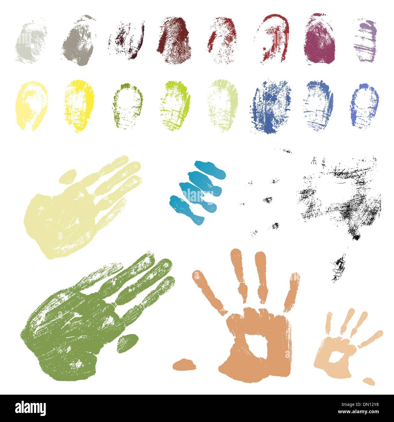 Color coded hand and finger traces Stock Vector Image & Art - Alamy