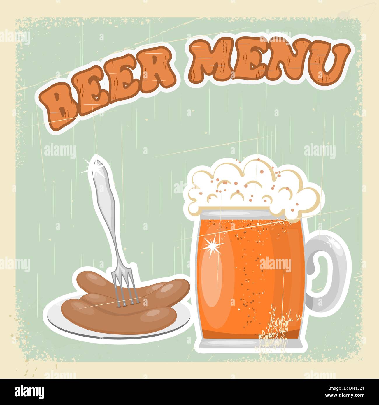 Vintage postcard of the beer menu. eps10 Stock Vector Image & Art - Alamy