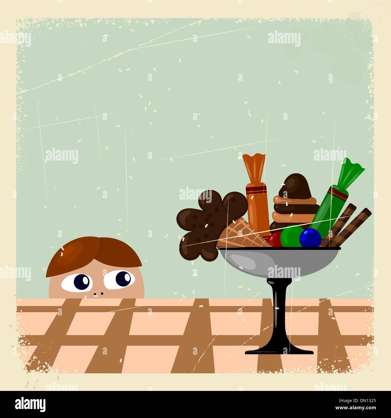 Vintage boy ice cream Stock Vector Images - Alamy