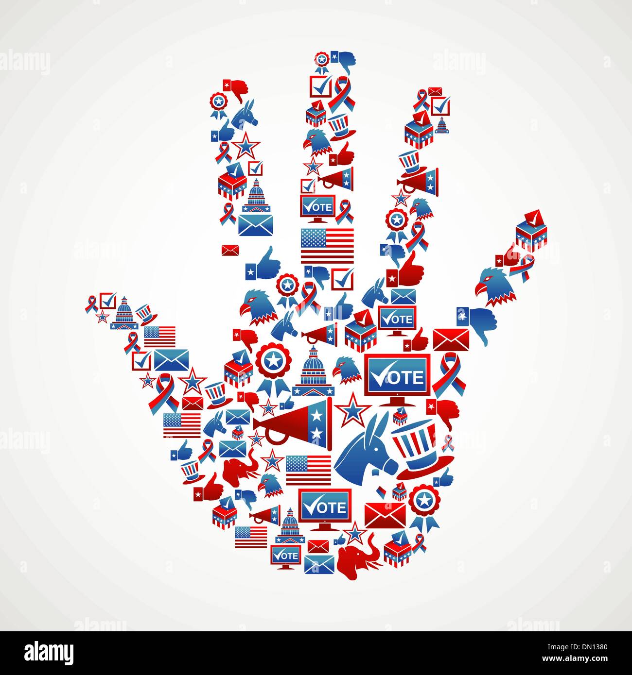 Megaphone symbol in hand Stock Vector Images - Alamy