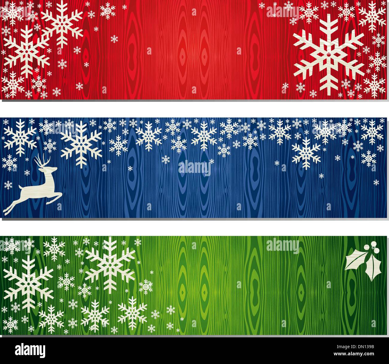 Christmas snowflakes banner backgrounds set Stock Vector Image & Art ...