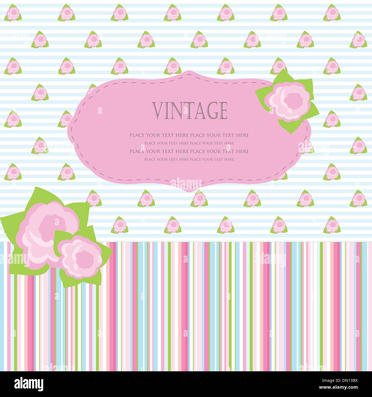 Pink roses on pastel Stock Vector Images - Alamy