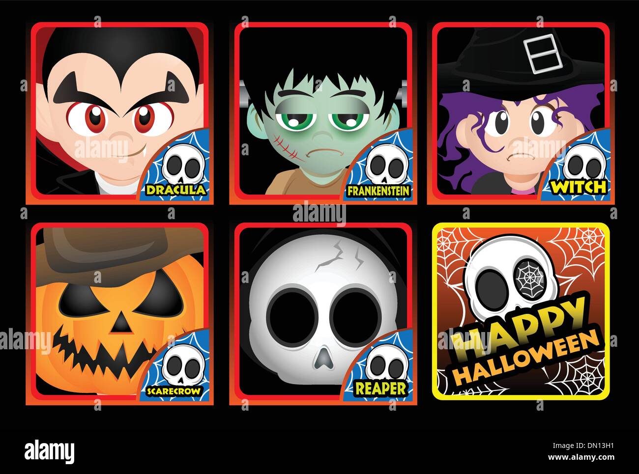 halloween thumbnails vector Stock Vector Image & Art - Alamy