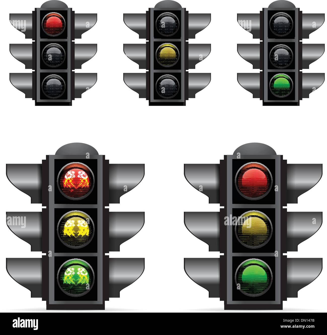 Black traffic lights red stop Stock Vector Images - Alamy
