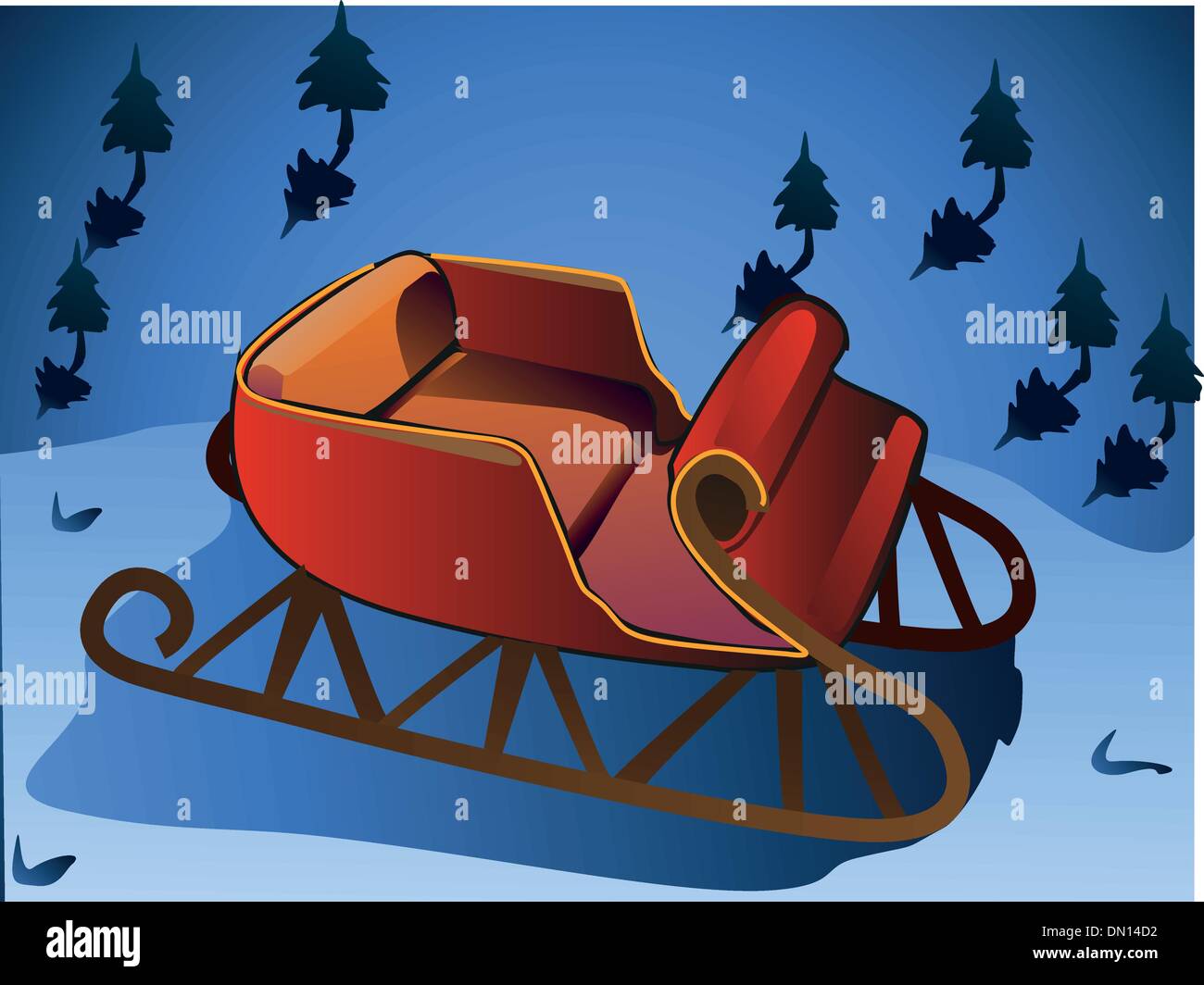 Vintage snow sled Stock Vector Images - Alamy