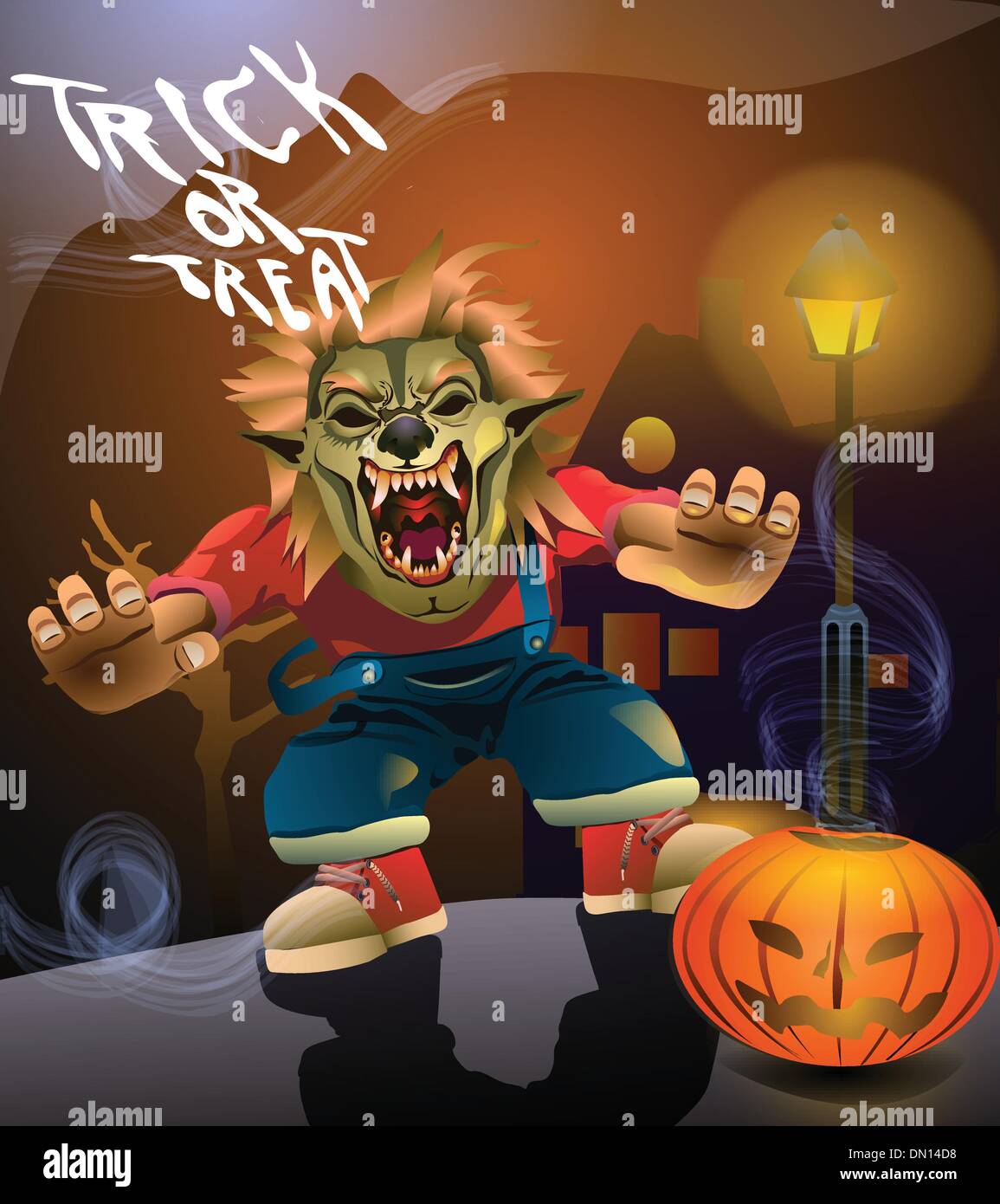 Halloween trick treat invitation Stock Vector Images - Alamy