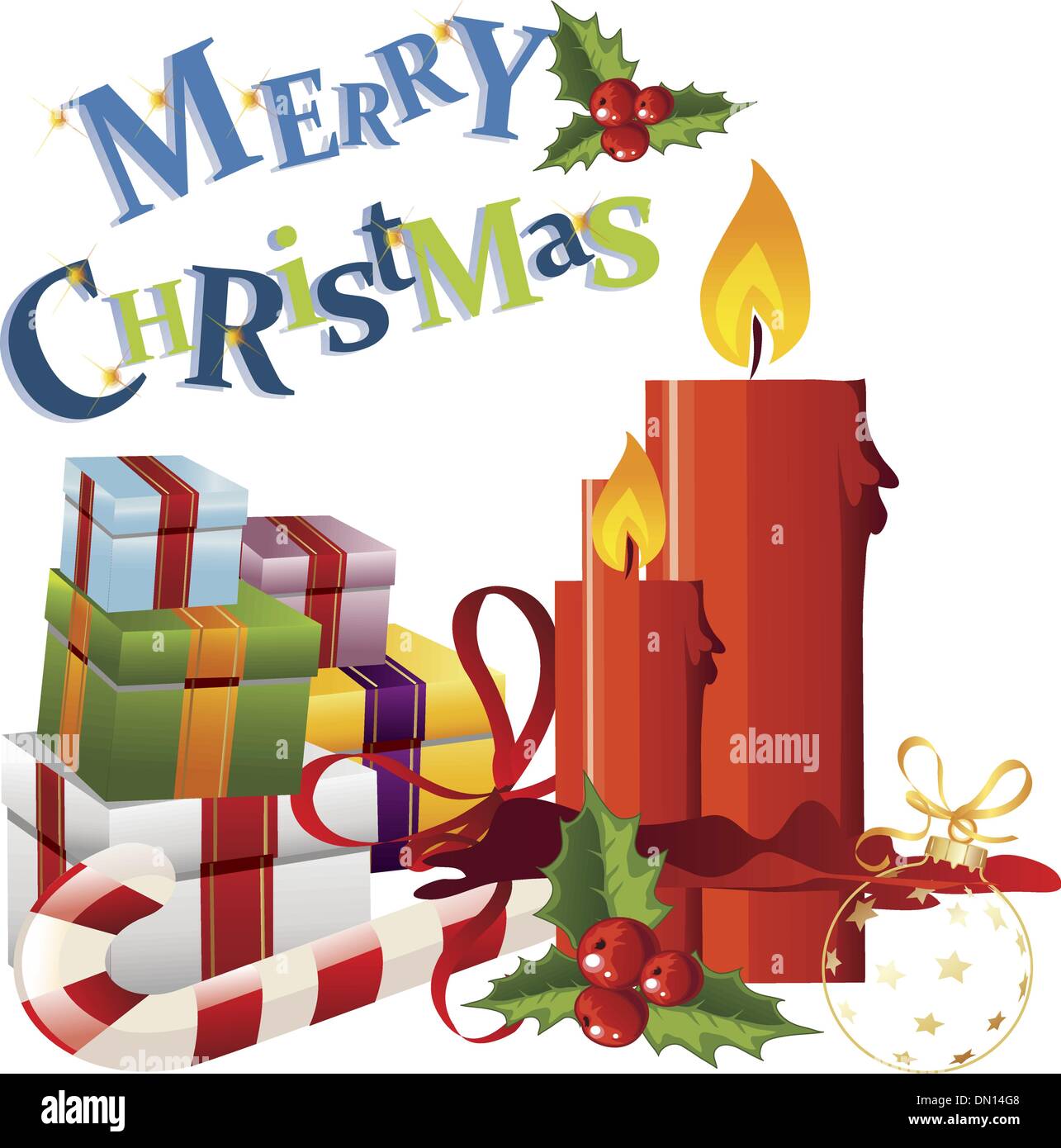 Merry christmas ornament lights Stock Vector Images - Alamy