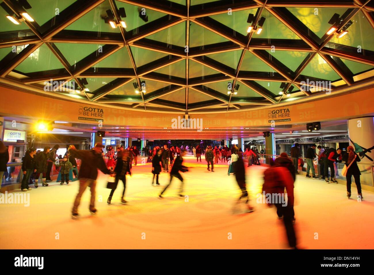 Jan 15, 2010 - Vancouver, British Columbia, Canada - Ice skaters skate ...